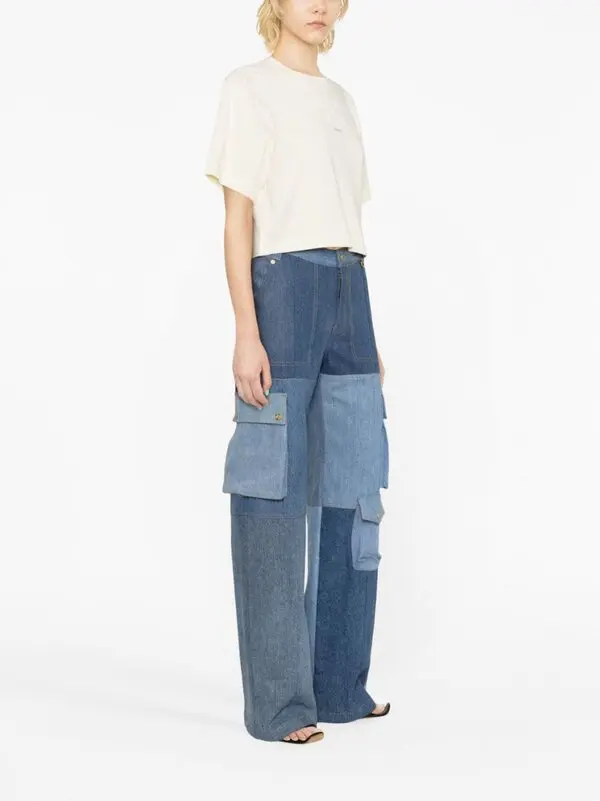 Off-White Arrows-motif Embellished Cropped T-shirt - Neutrals