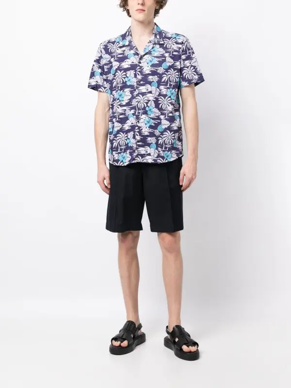 Karl Lagerfeld Palm Tree-print Cotton Shirt