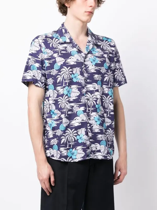 Karl Lagerfeld Palm Tree-print Cotton Shirt
