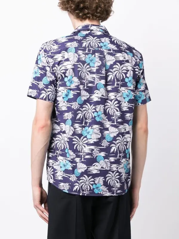 Karl Lagerfeld Palm Tree-print Cotton Shirt