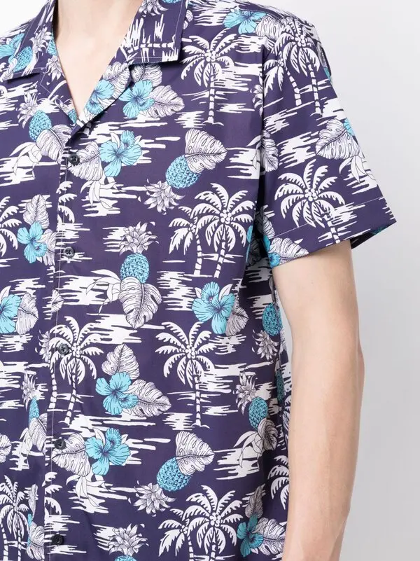 Karl Lagerfeld Palm Tree-print Cotton Shirt