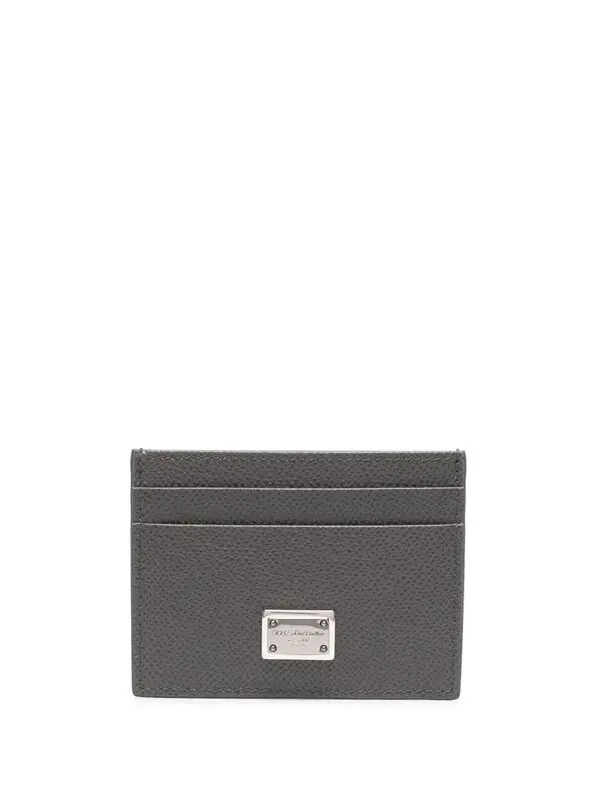 Dolce & Gabbana Logo-plaque Leather Cardholder - Grey