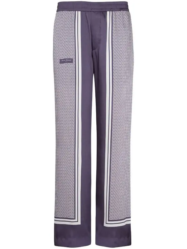 Balmain Vertical-print Straight-leg Trousers