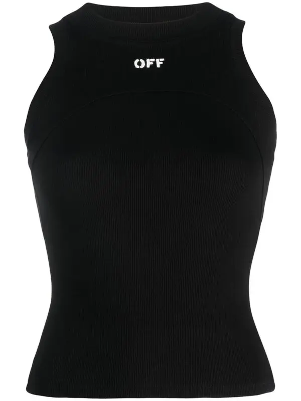 Off-White Logo-print Ribbed Knit Tank Top