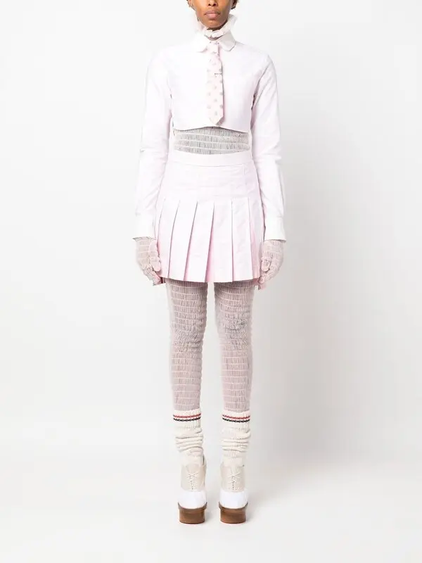 Thom Browne Round-collar Cropped Shirt