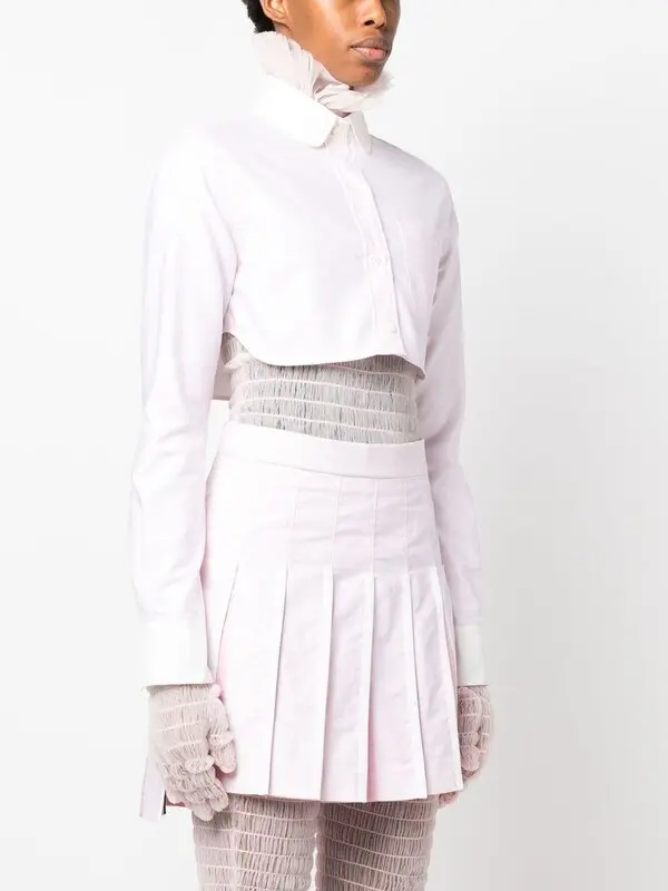 Thom Browne Round-collar Cropped Shirt
