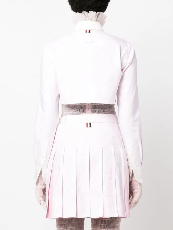 Thom Browne Round-collar Cropped Shirt