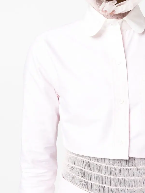 Thom Browne Round-collar Cropped Shirt