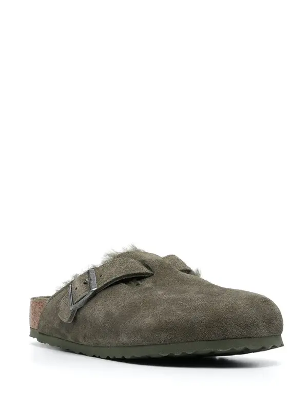 BIRKENSTOCK Boston Suede Shearling Lined Clogs