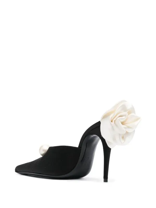 Magda Butrym Faux-pearl Embellished Leather Mules - Black