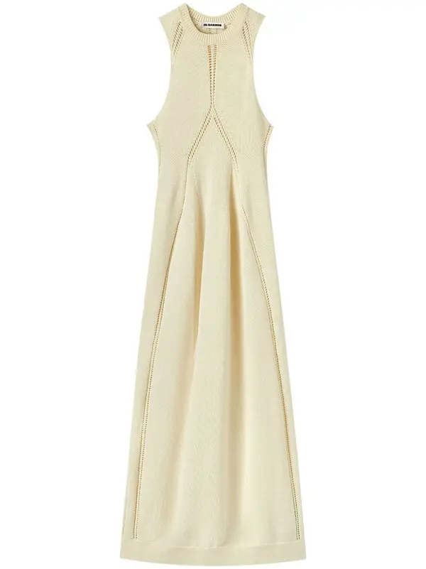 JIL SANDER Cut-out Sleeveless Midi Dress - Neutrals