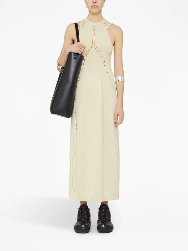 JIL SANDER Cut-out Sleeveless Midi Dress - Neutrals