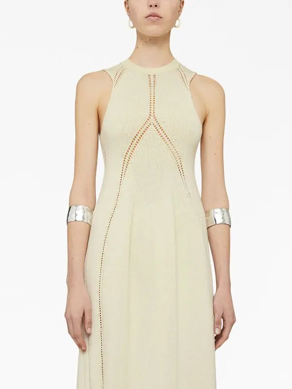 JIL SANDER Cut-out Sleeveless Midi Dress - Neutrals