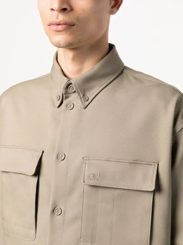 Off-White Long-sleeve Shirt - Green