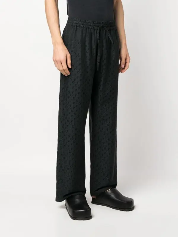 Off-White Logo-jacquard Silk-blend Trousers