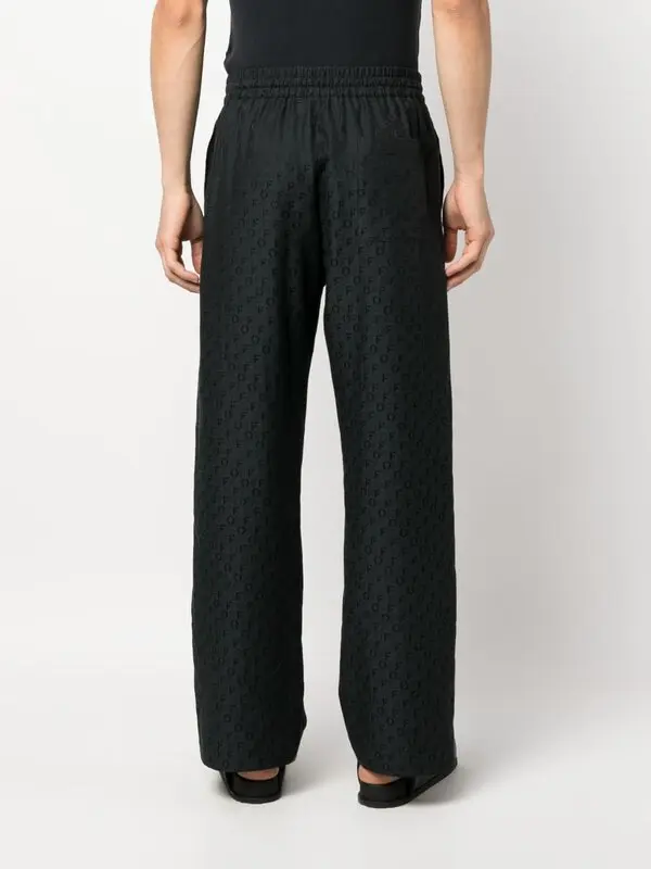Off-White Logo-jacquard Silk-blend Trousers
