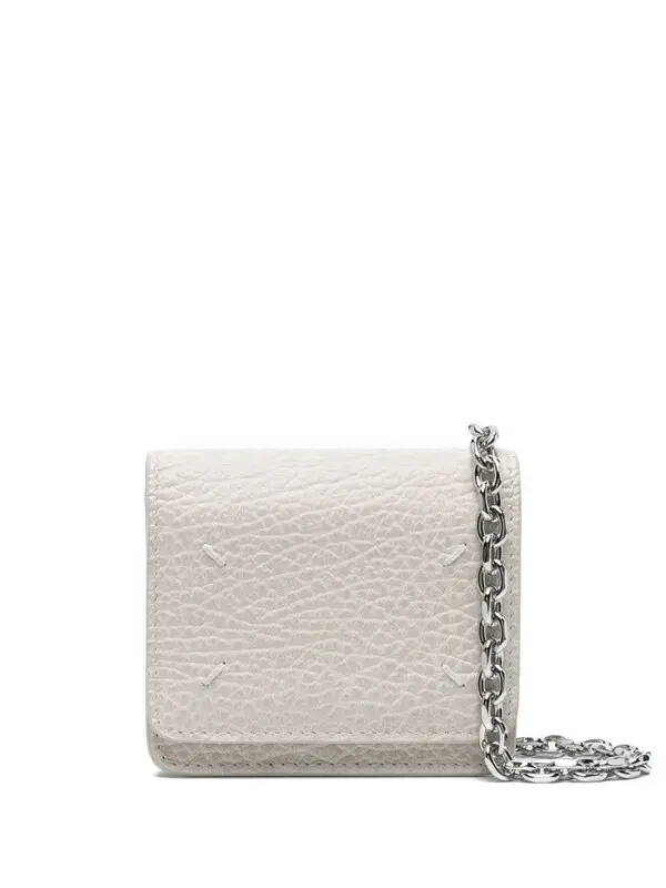 MAISON MARGIELA Four Stitches Leather Chain Wallet - Grey