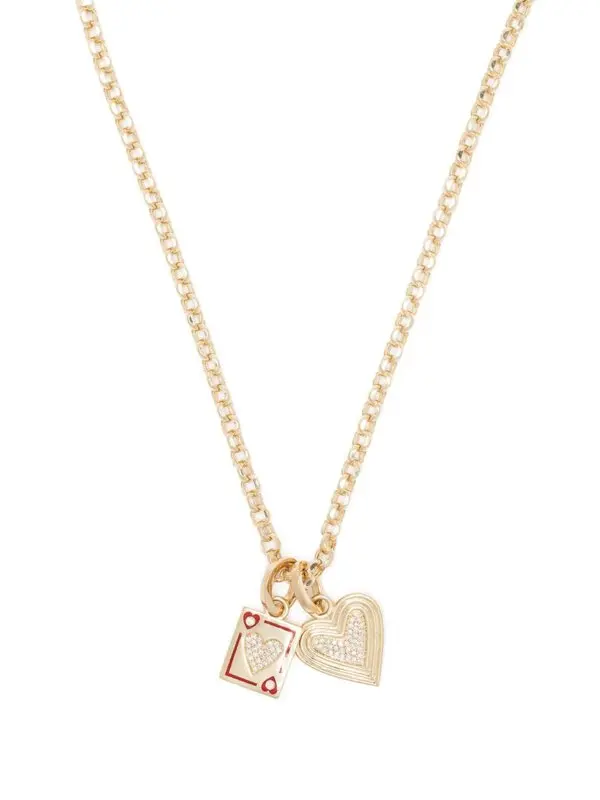 Adina Reyter 14kt Yellow Diamond Heart Pendant Necklace - Gold