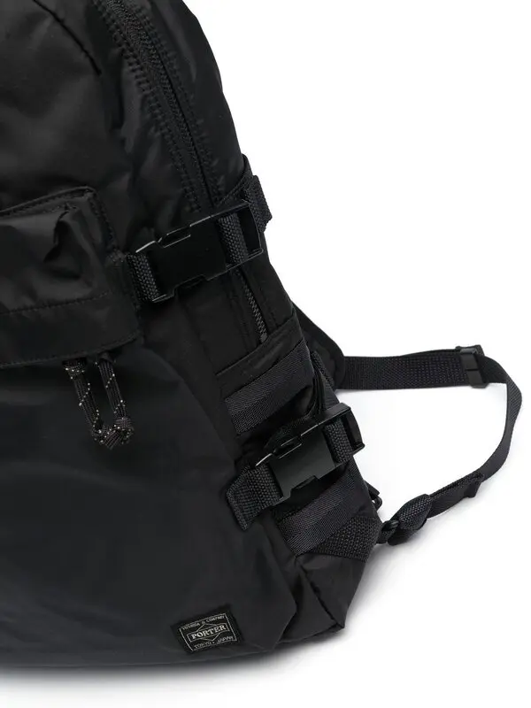 PORTER-YOSHIDA & CO Force Logo-patch Buckle-strap Backpack - Black