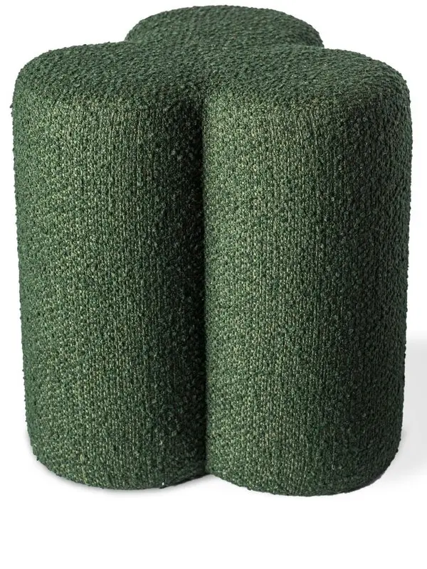 POLSPOTTEN Clover Bouclé Stool - Green