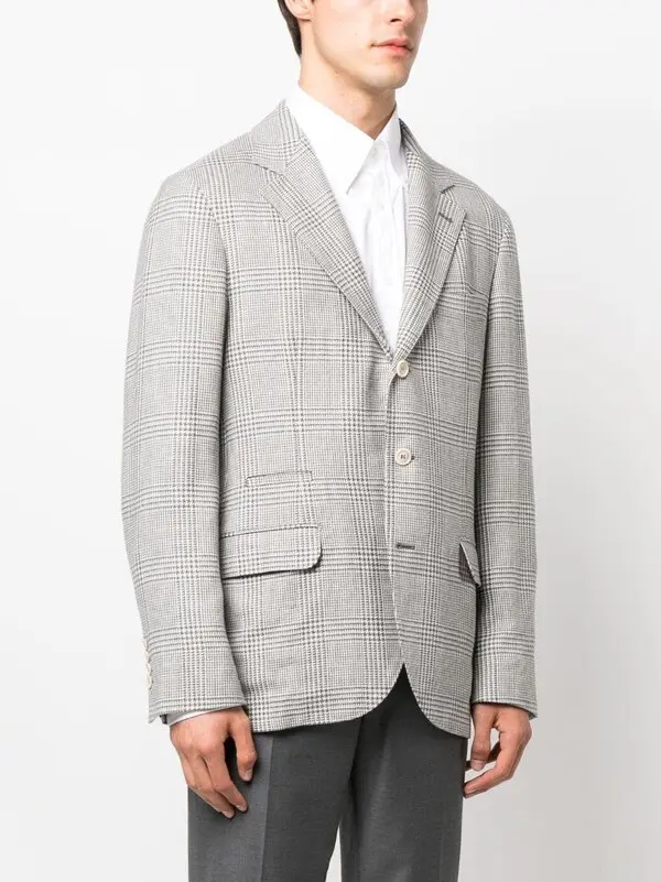 Brunello Cucinelli Checked Single-breasted Blazer