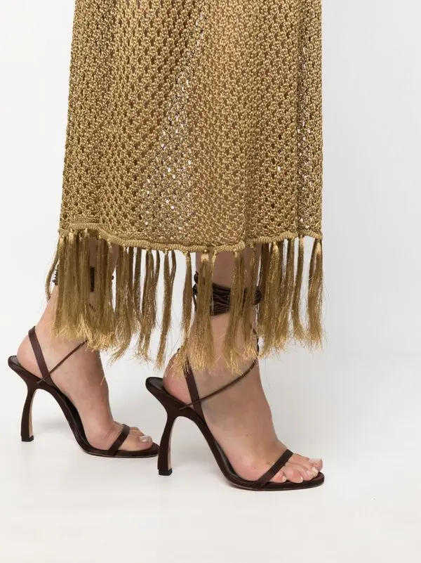 Dodo Bar Or Fringed Midi Knit Dress