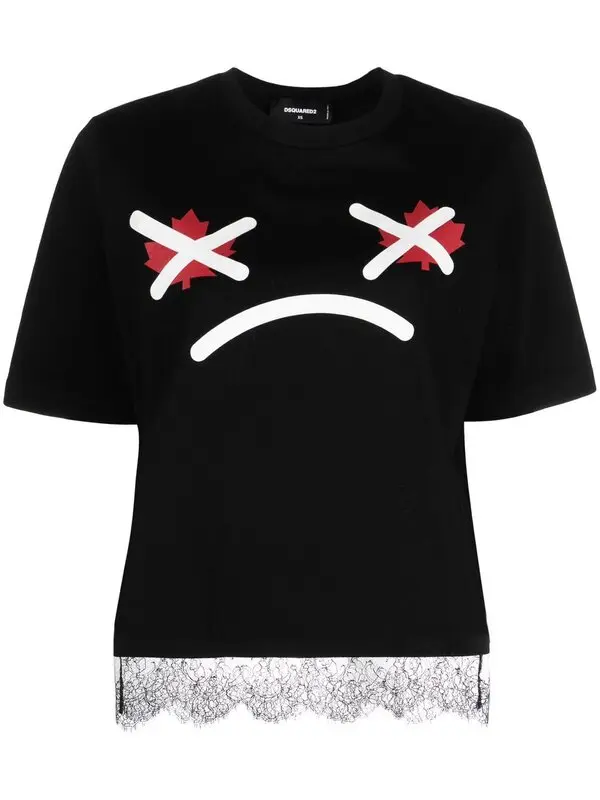 Dsquared2 Graphic-print Cotton T-shirt - Black
