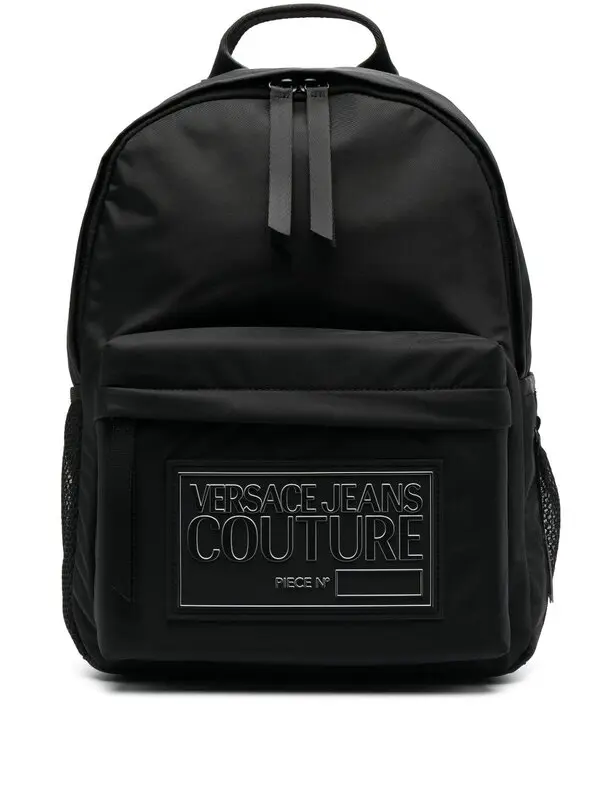 Versace Logo-patch Backpack - Black