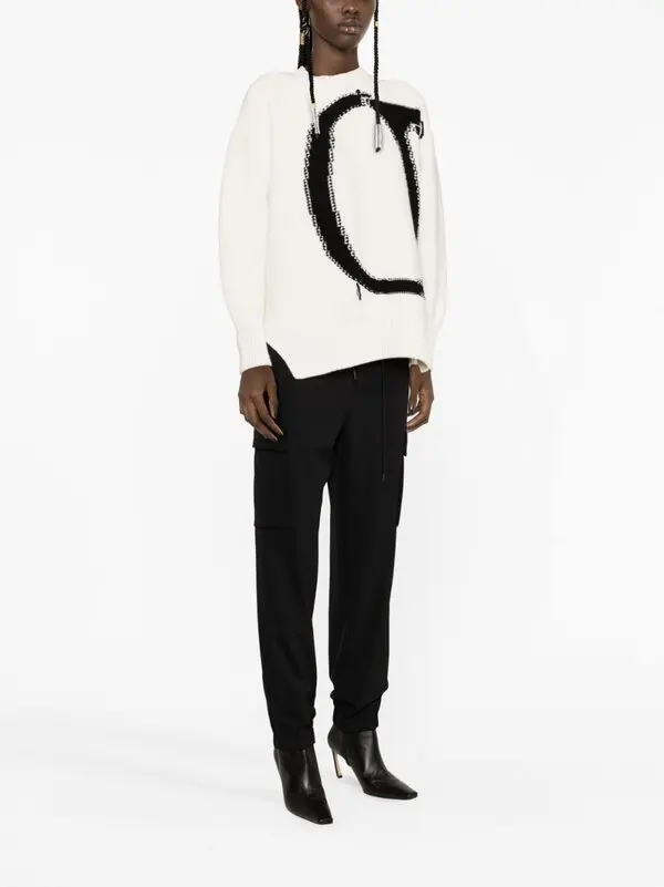 Off-White Maxi Logo-intarsia Jumper - White