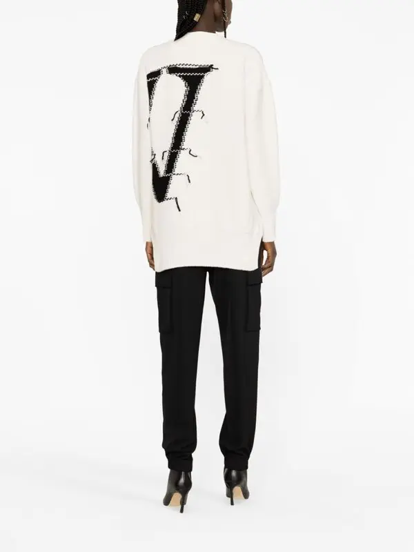 Off-White Maxi Logo-intarsia Jumper - White