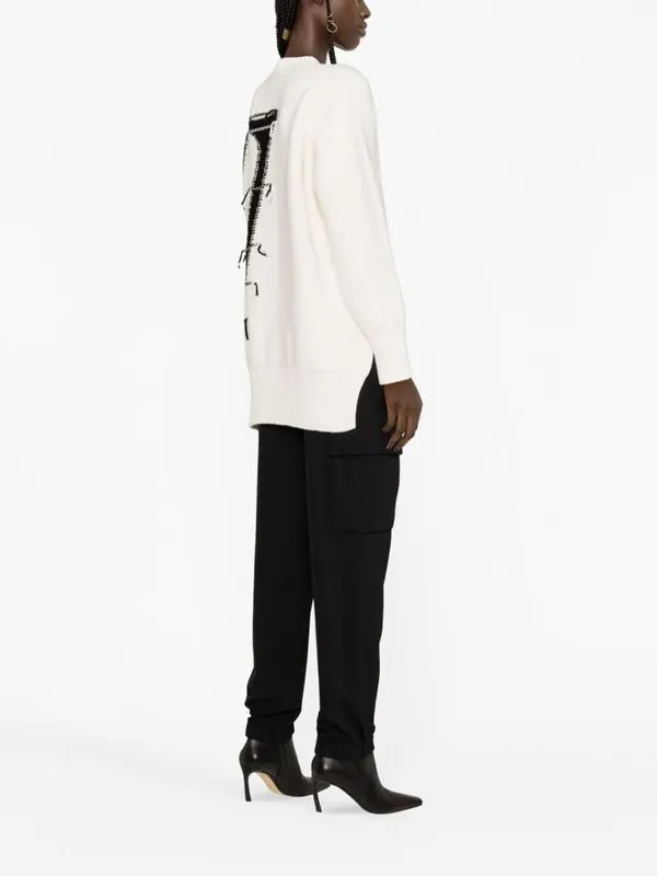 Off-White Maxi Logo-intarsia Jumper - White