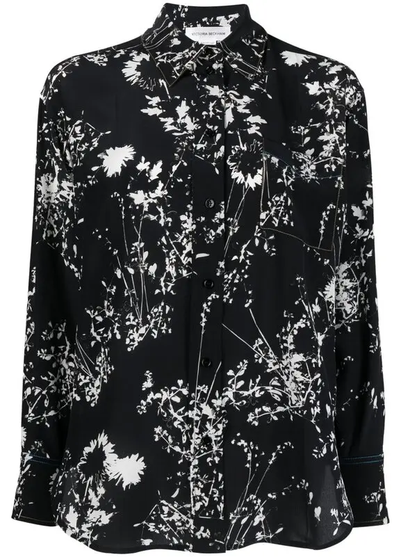 Victoria Beckham Floral-print Silk Shirt