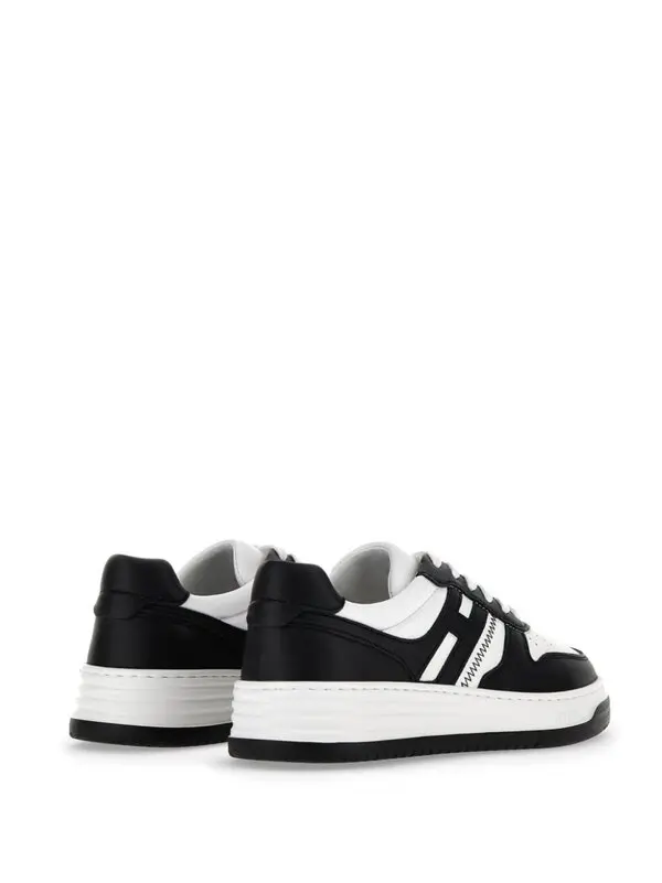 Hogan Panelled Design Leather Sneakers - Black