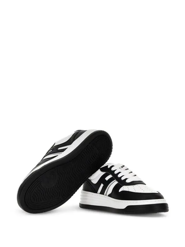 Hogan Panelled Design Leather Sneakers - Black