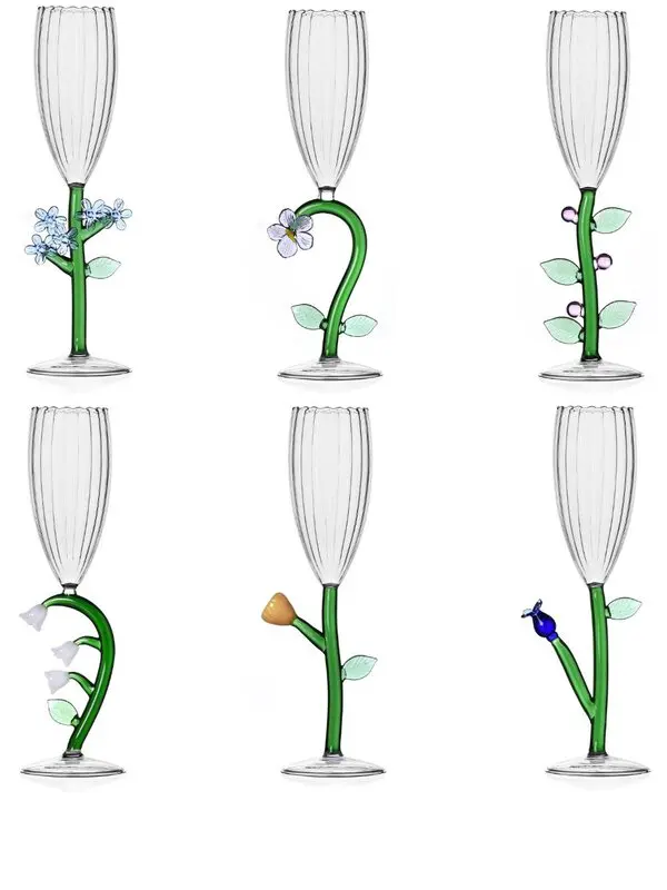 ICHENDORF MILANO Botanica Glass Flutes - White