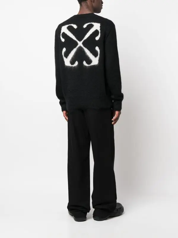 Off-White Arrow Intarsia Crew-neck Jumper - Black