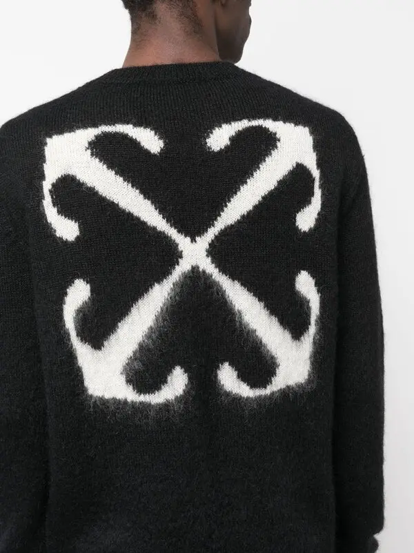 Off-White Arrow Intarsia Crew-neck Jumper - Black