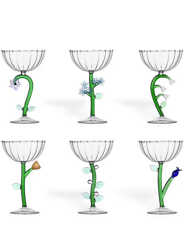 ICHENDORF MILANO Botanica Champagne Glass - Green