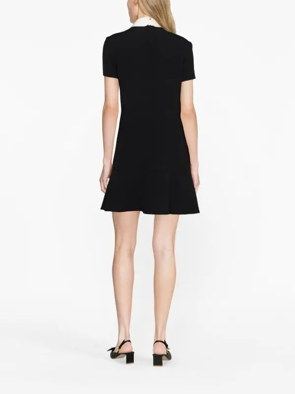 red valentino black bow dress Christian Dior Toile de Jouy Jacquard Knit Mini Dress  Navy & Ivory   LUXE LIVING FASHIONS
