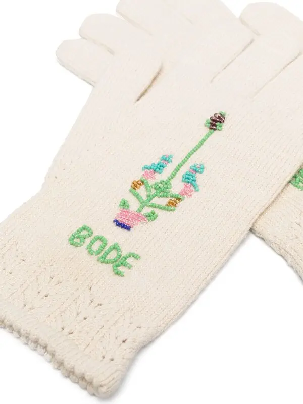 BODE Logo-embroidered Knitted Gloves
