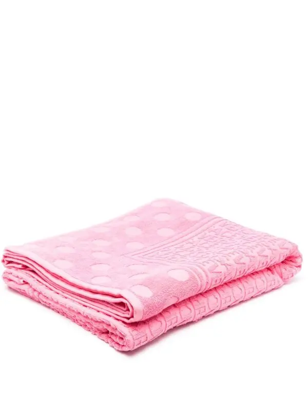 Versace Logo-print Towel - Pink
