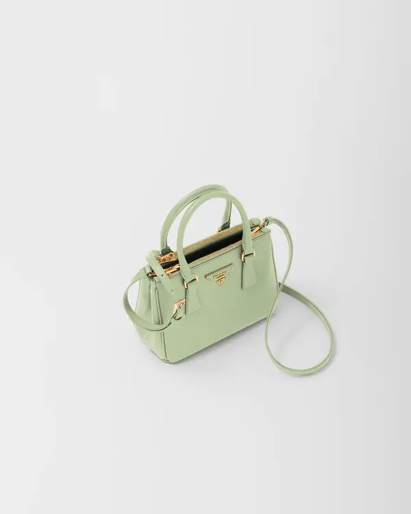 Prada Galleria Saffiano Leather Mini-Bag - Aqua | Editorialist