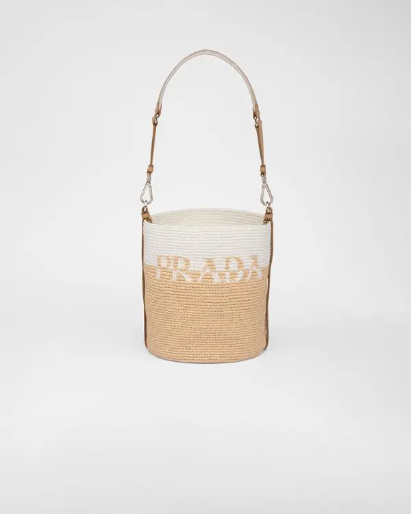 Prada Crochet And Leather Mini-bucket Bag