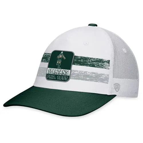 Top Of The World Michigan State Spartans Retro Fade Trucker Hat - White