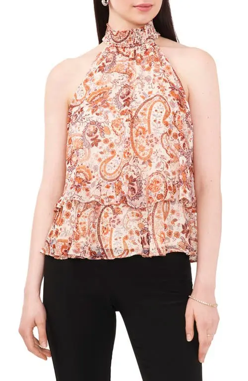 Chaus Paisley Print Halter Neck Blouse - Cream Multi