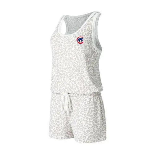 CONCEPTS SPORT Chicago Cubs Montana Hacci Knit Romper With Cheetah Print