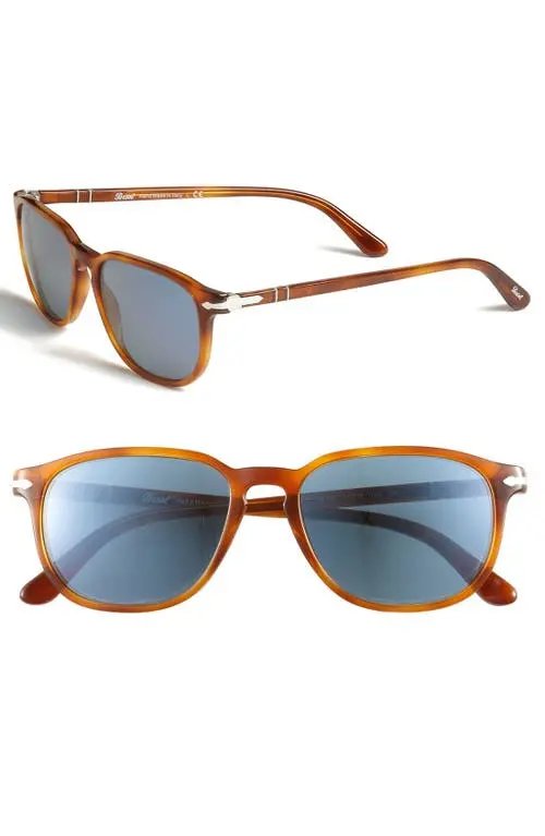 Persol 52mm Sunglasses - Light Havana/ Crystal Blue
