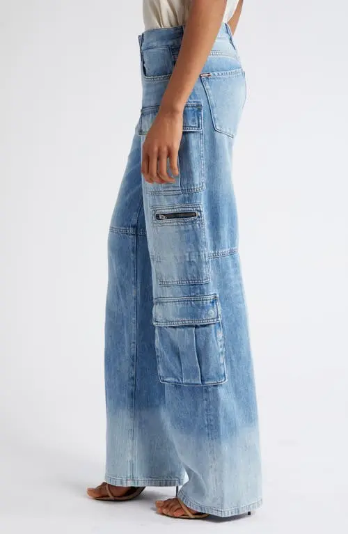 Alice + Olivia Cay Baggy Cargo Jeans - Brea Blue