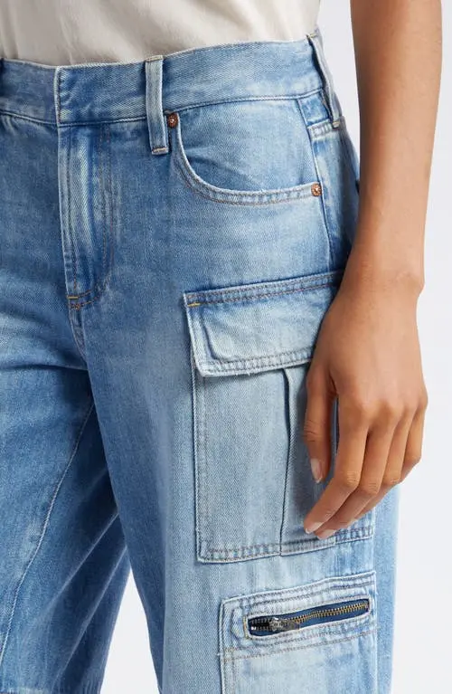 Alice + Olivia Cay Baggy Cargo Jeans - Brea Blue