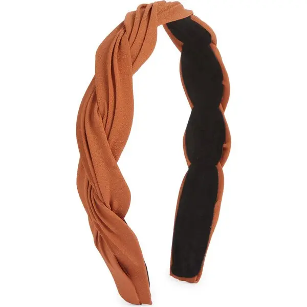 Tasha Braided Pleated Headband - Rust